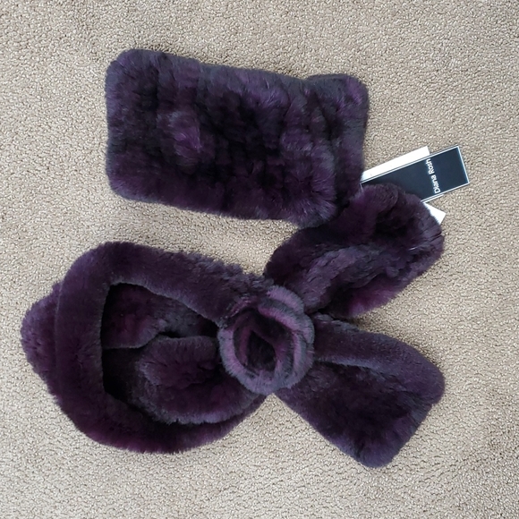 Diana Rosh | Accessories | Rex Rabbit Fur Scarf And Headband Set | Poshmark